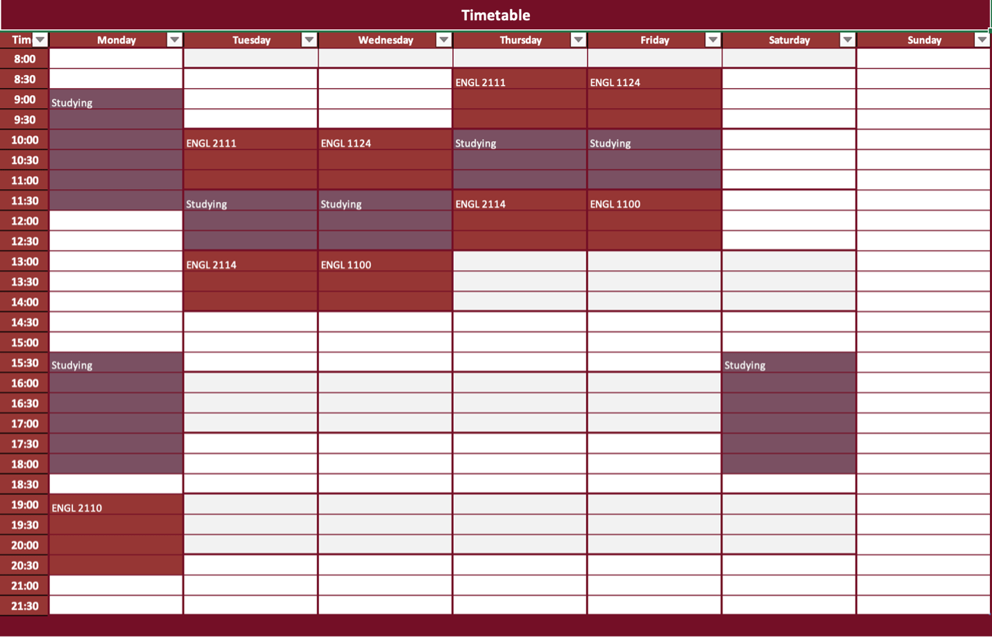 Studying and Course Work